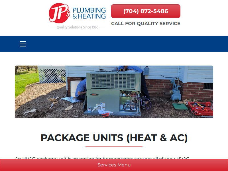 JP’s Plumbing and Heating • Residential Services – Package Units - Heat ...